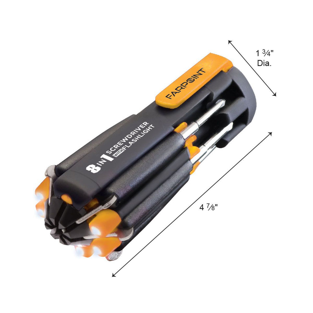 Farpoint FL81412 Screwdriver with Flashlight 8-in-1 – Electro Vision Inc