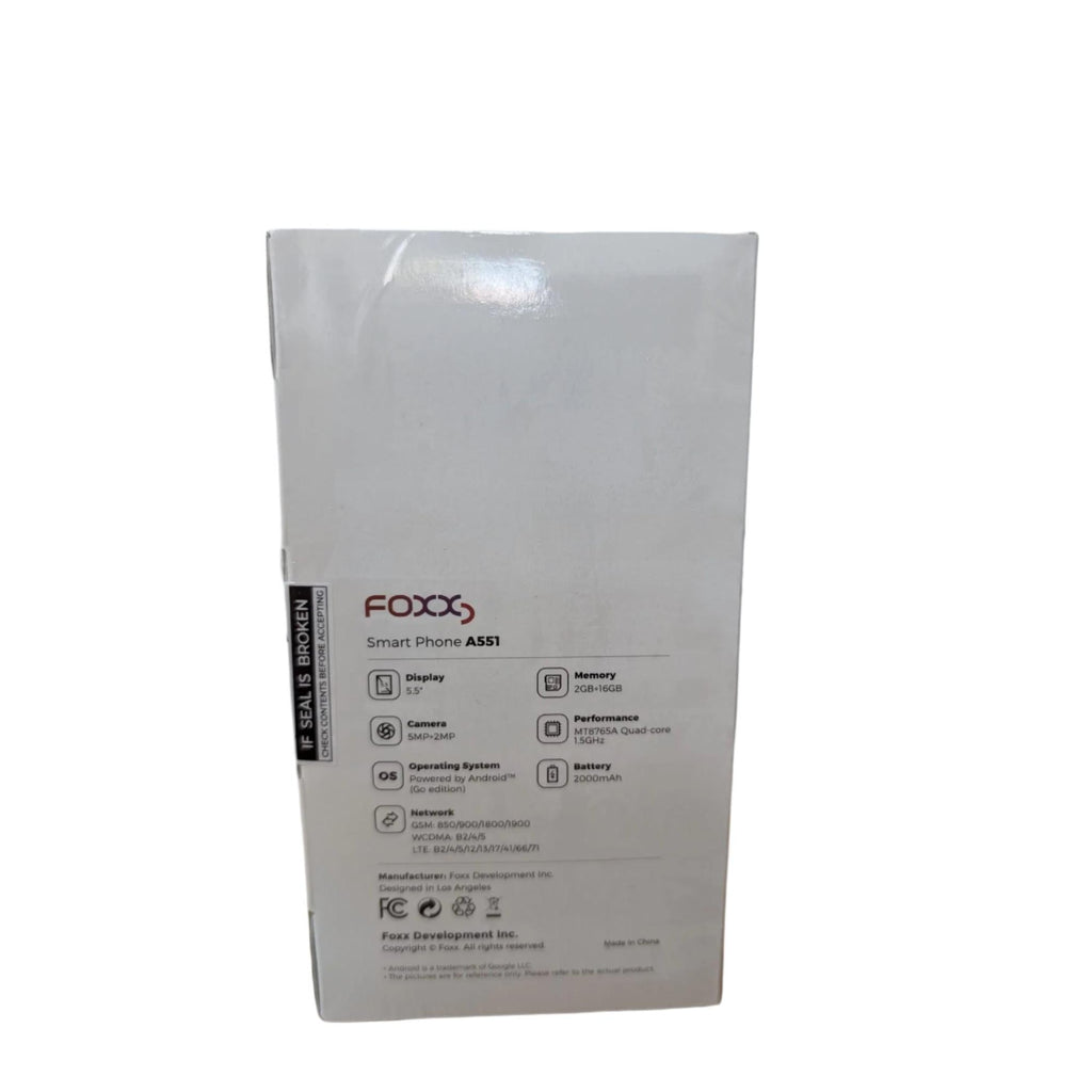 Foxx A551 Smartphone 4G LTE Android Go, Dual Cam, 5.5" Display ...