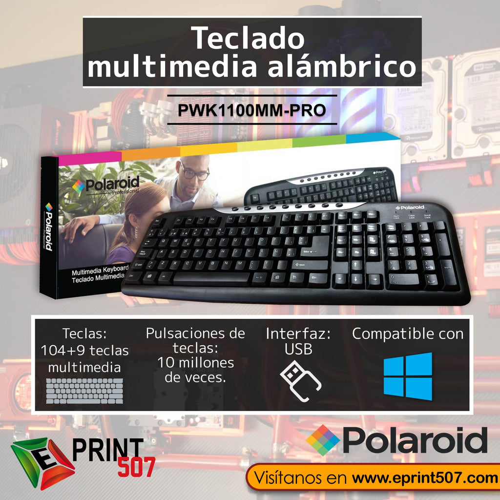 Polaroid PWK-1100MM Pro Wired Keyboard – Electro Vision Inc