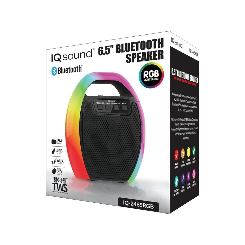 Supersonic IQ2465RGB - 6.5" Portable Bluetooth Speaker with RGB Handle ...