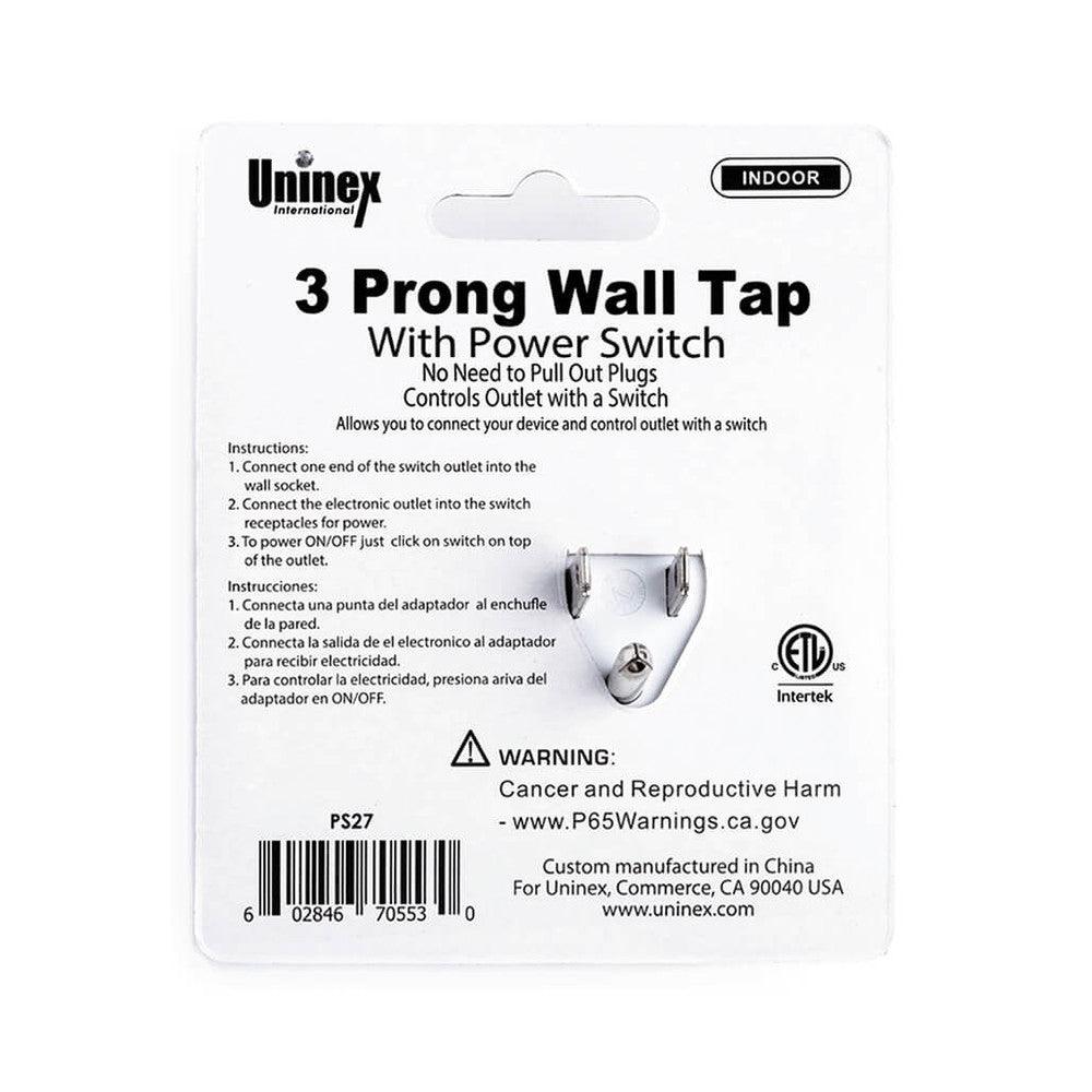 Uninex PS27 3 Pront Wall Tap with Power Switch – Electro Vision Inc