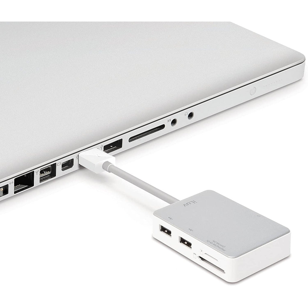 iLuv ICB718WHT Card Reader with 2 USB Ports White – Electro Vision Inc